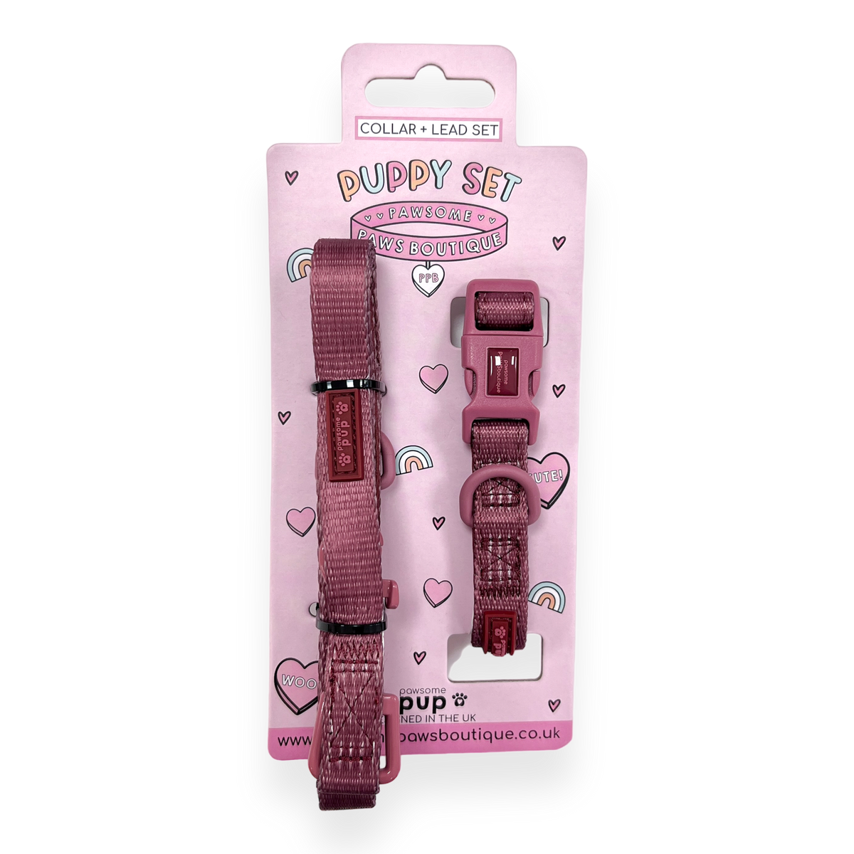 Pawsome Pup Collar and Lead Set - Burgundy – Pawsome Paws Boutique