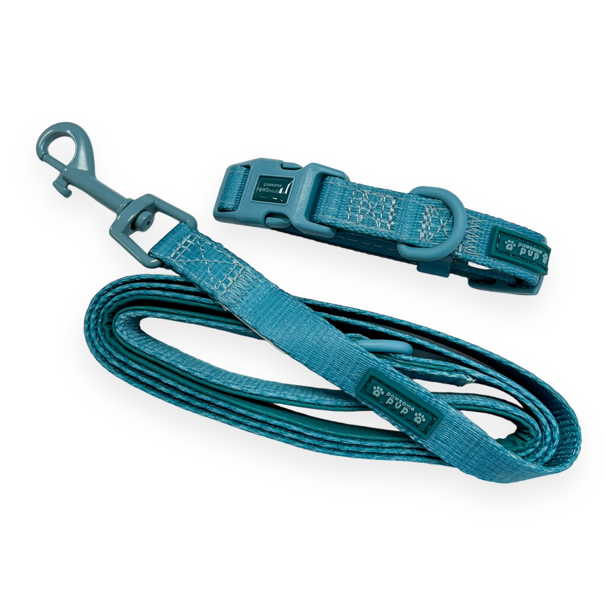 Pawsome Pup Collar and Lead Set - Teal – Pawsome Paws Boutique